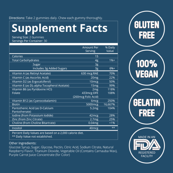 WEEM Hair Skin Nail Vitamin Gummies with Biotin